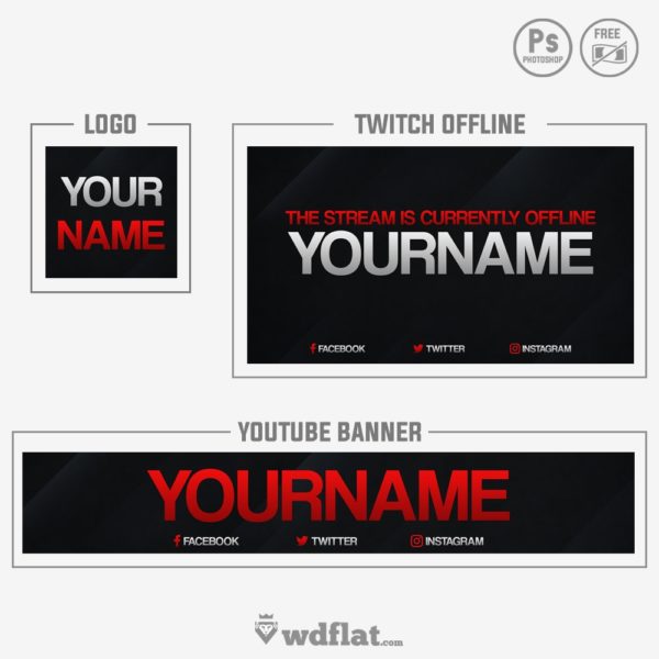 Black Red | Twitch and Youtube Templates